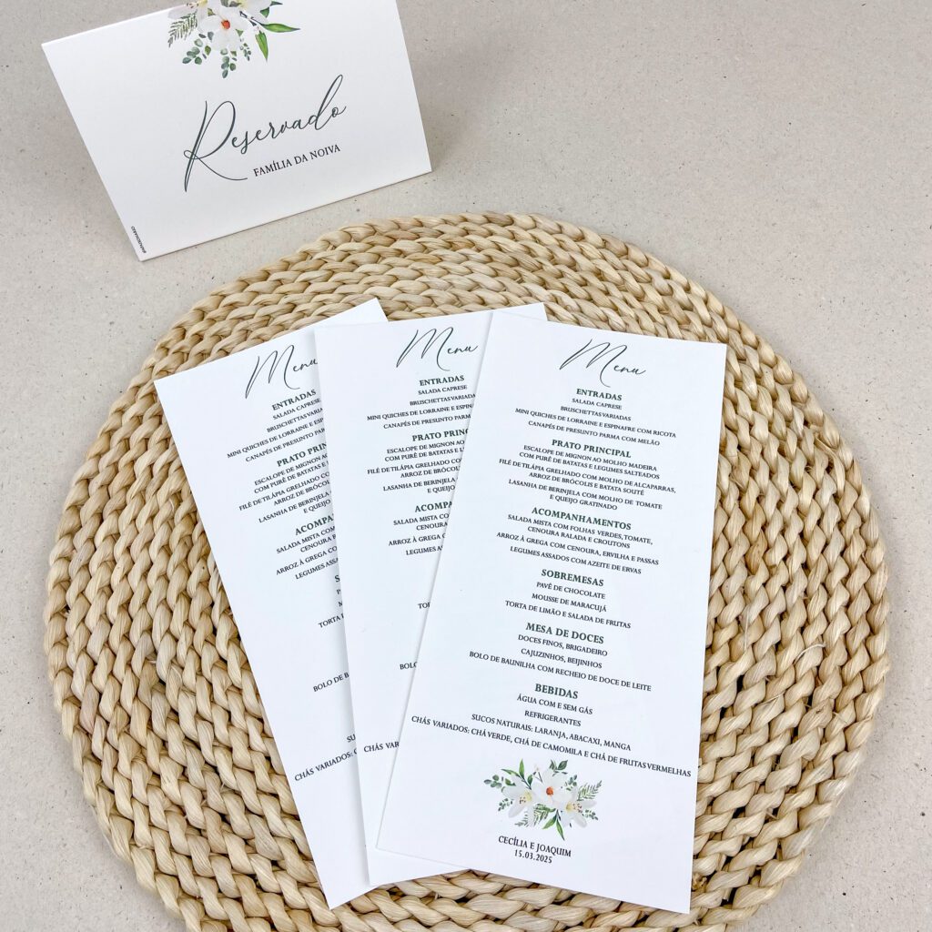 Menu individual / Menu de mesa — Apaixonário